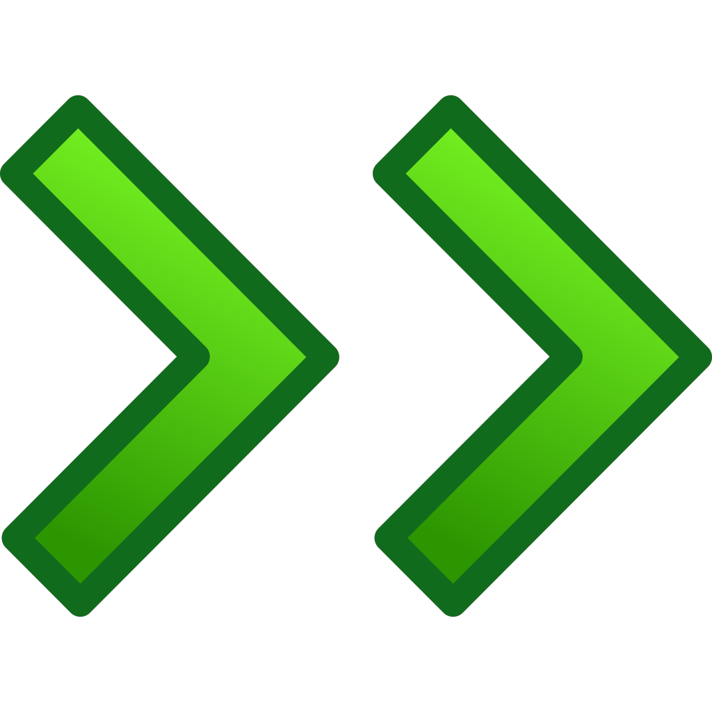 Green Right Double Arrows Set PNG SVG Clip Art For Download Clip
