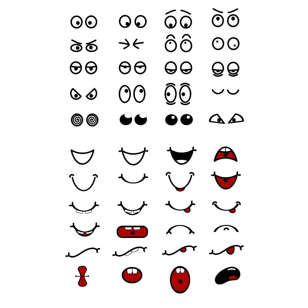 Cartoon Facial Features PNG SVG Clip Art For Download Clip Art
