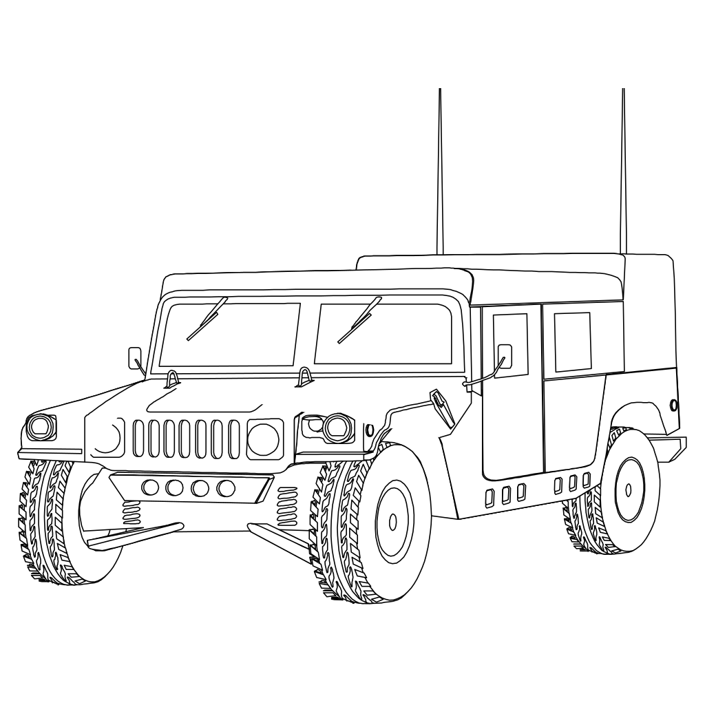 Hummer H1 Coloring Page Coloring Pages
